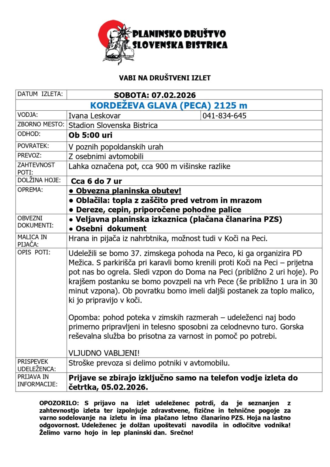 VABILO – PECA – 07.02.2026